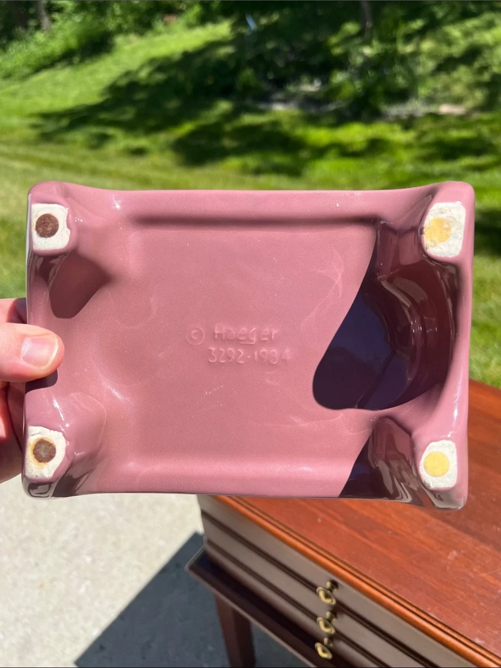 Vintage | Accents | Vintage Pink Haeger Studio Pottery Riser Pedestal ...